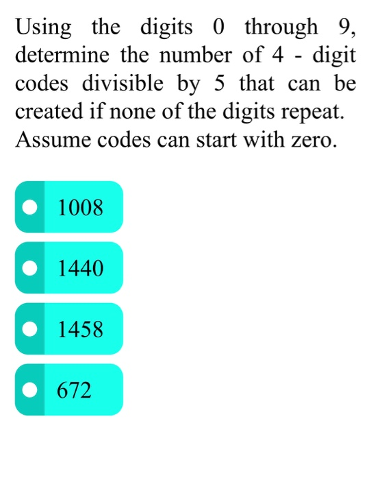 Solved Using the digits ( through 9, determine the number of | Chegg.com