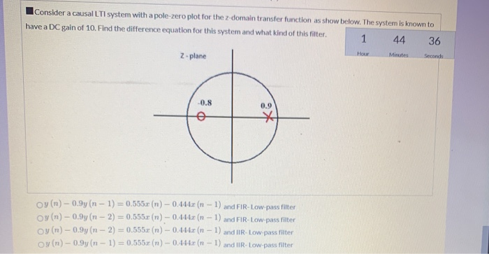 Solved Consider a causal LTI system with a pole-zero plot | Chegg.com