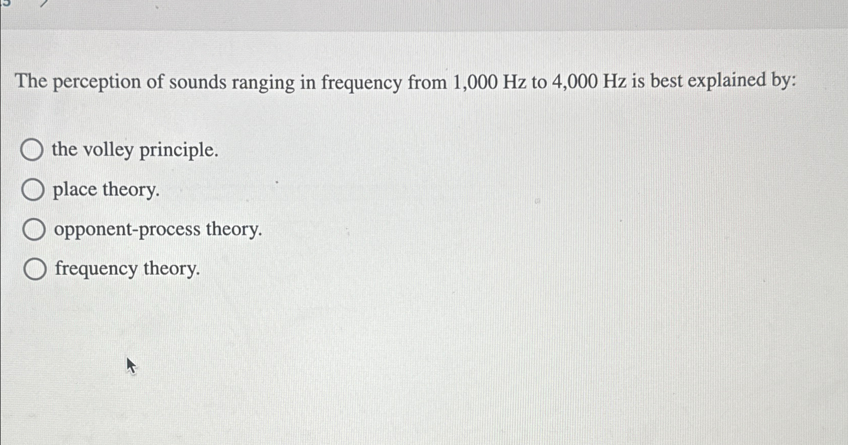 Solved The perception of sounds ranging in frequency from | Chegg.com