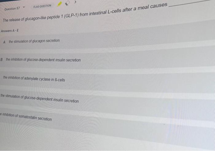 Solved The release of glucagon-like peptide 1 (GLP-1) from | Chegg.com