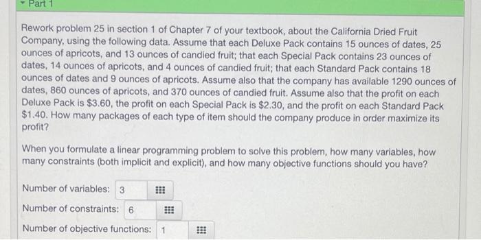Solved Part 1 Rework problem 25 in section 1 of Chapter 7 of | Chegg.com