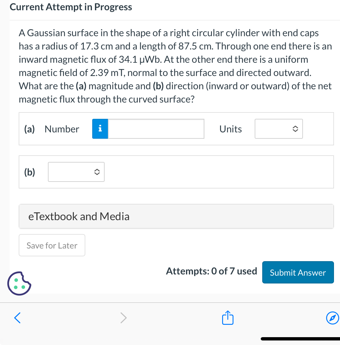 Solved Current Attempt in Progress A Gaussian surface in the | Chegg.com