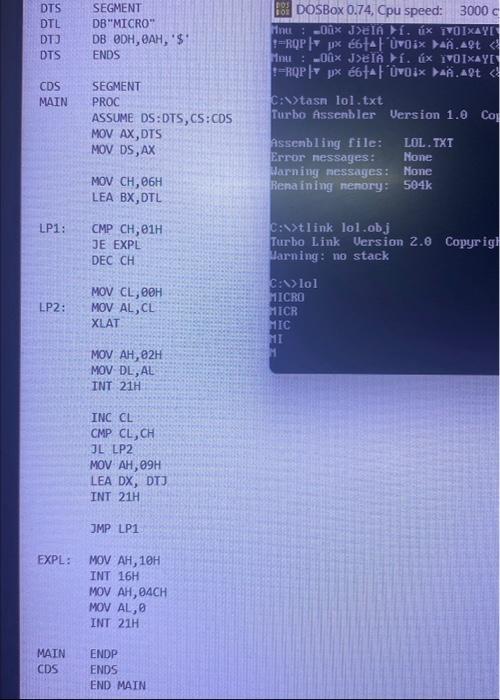 Solved (1) fo obtain the following output MCRO MICR MIC | Chegg.com