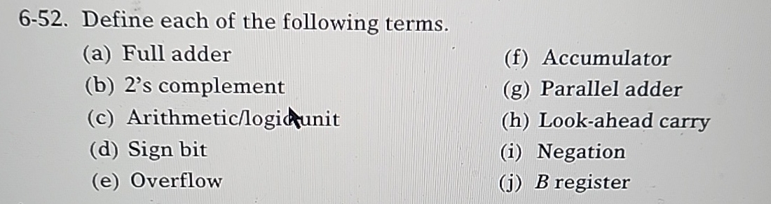 Solved 6-52. ﻿Define each of the following terms.(a) ﻿Full | Chegg.com