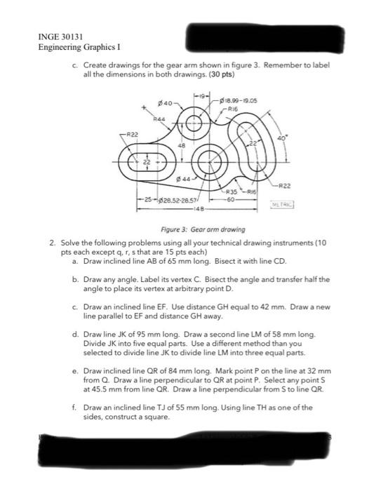 Solved INGE 30131 Engineering Graphics Based on our class | Chegg.com