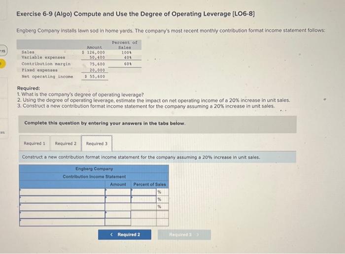 Solved Exercise 6-9 (Algo) Compute and Use the Degree of | Chegg.com