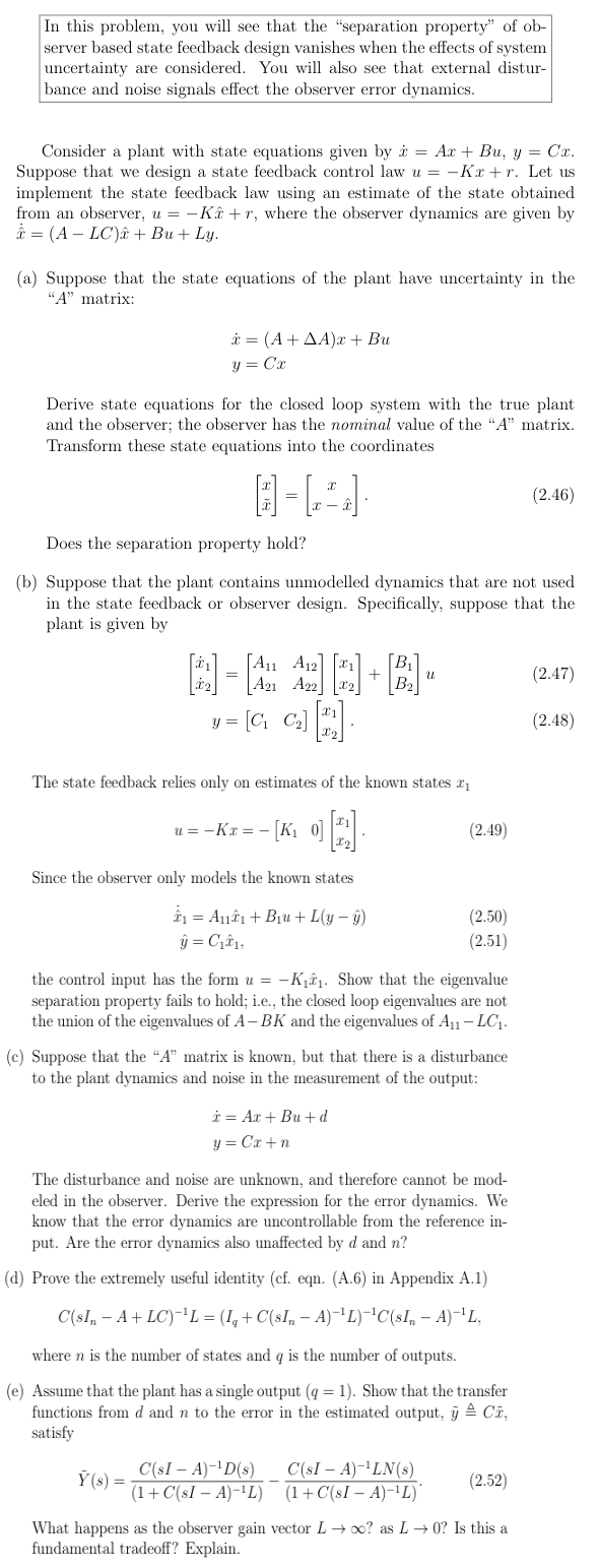 Solved In this problem, you will see that the "separation | Chegg.com