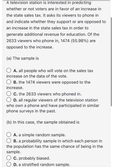 Solved A television station is interested in predicting | Chegg.com
