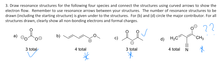 Solved Draw resonance structures for the following four | Chegg.com