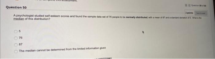 Solved sment Question of Question 50 2 points A psychologist | Chegg.com Solved sment Question of Question 50 2 points A psychologist | Chegg.com