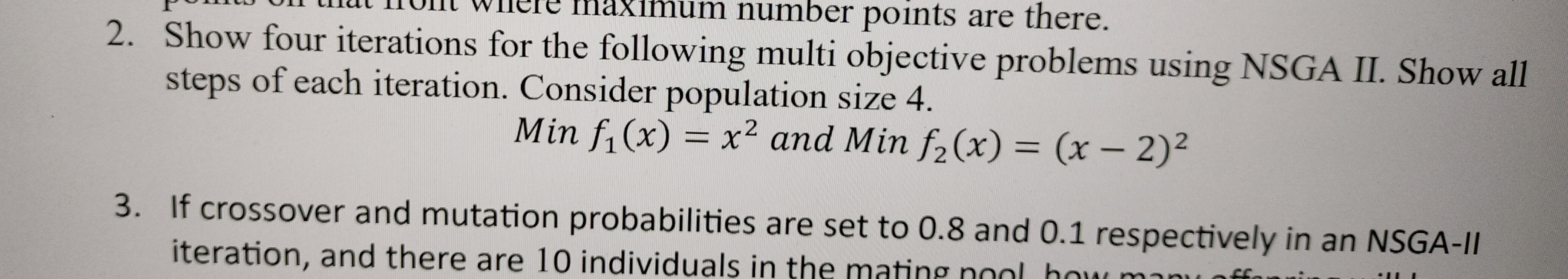 Solved Generate non-dominated frontiers for the following | Chegg.com