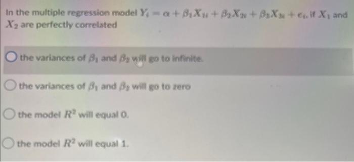 In the multiple regression model | Chegg.com