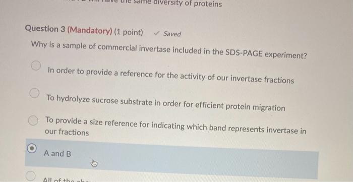 Solved Question 1 (Mandatory) (1 point) Saved 1. | Chegg.com