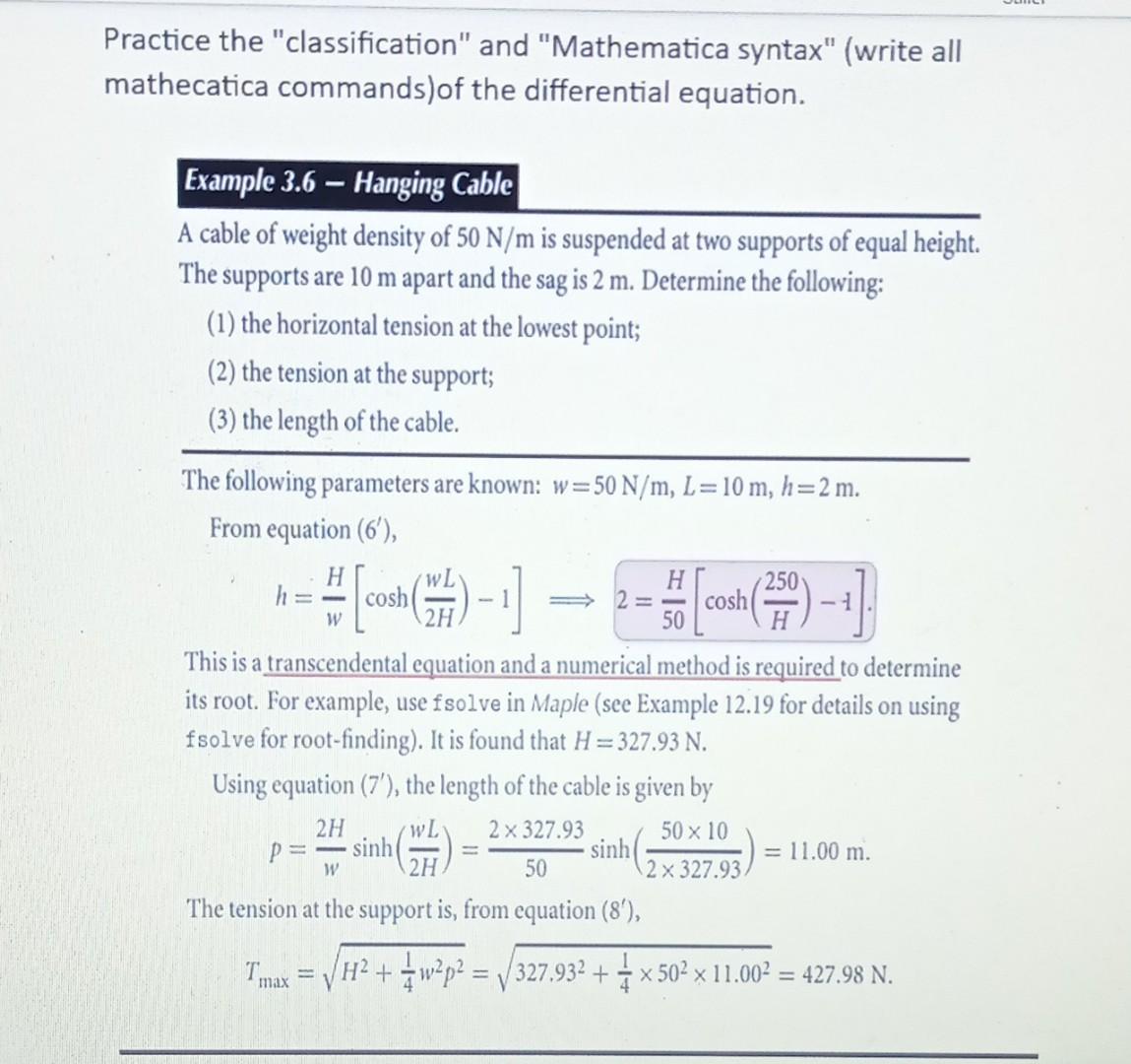 Solved Practice the "classification" and "Mathematica | Chegg.com