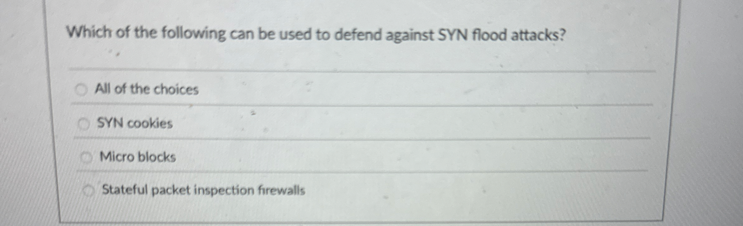 Which of the following can be used to defend against | Chegg.com