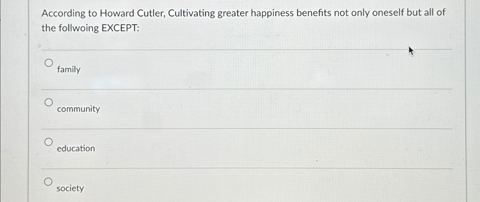 Solved According to Howard Cutler, Cultivating greater | Chegg.com