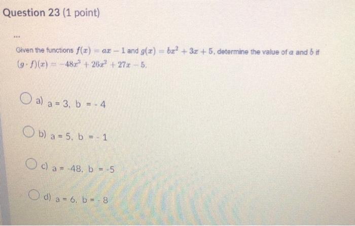 Solved Given the two functions below, solve for x when | Chegg.com