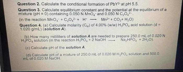 Question 2. Calculate the conditional formation of | Chegg.com
