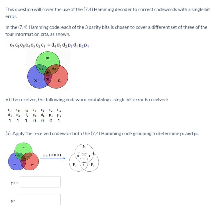 Solved This Question Will Cover The Use Of The 74 Hamming