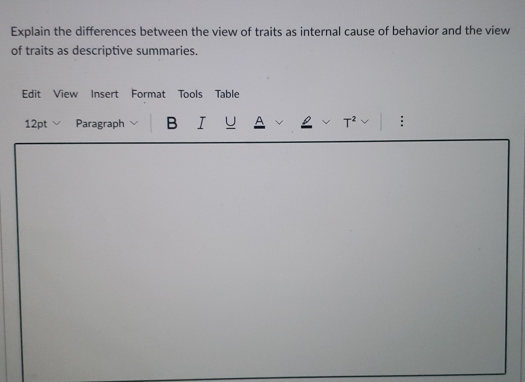 Solved Explain the differences between the view of traits as | Chegg.com