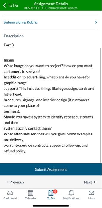 Solved To Do Assignment Details BUS 101 OT 1 -Fundamentals | Chegg.com