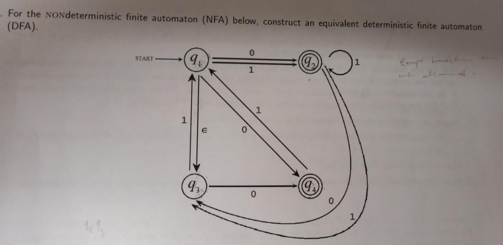 Solved For the Nondeterministic finite automaton (NFA) | Chegg.com