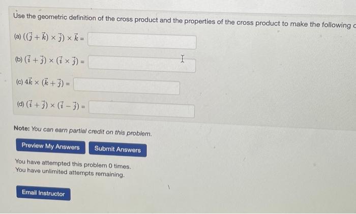 Solved Use the geometric definition of the cross product and | Chegg.com