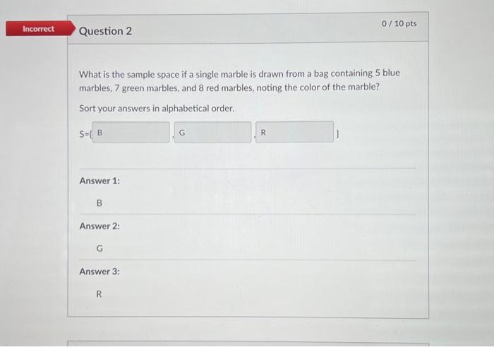 Solved What is the sample space if a single marble is drawn | Chegg.com