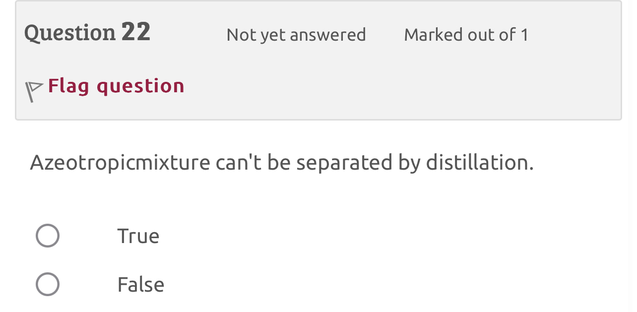 Solved Question 22Not yet answeredMarked out of 1『Flag | Chegg.com
