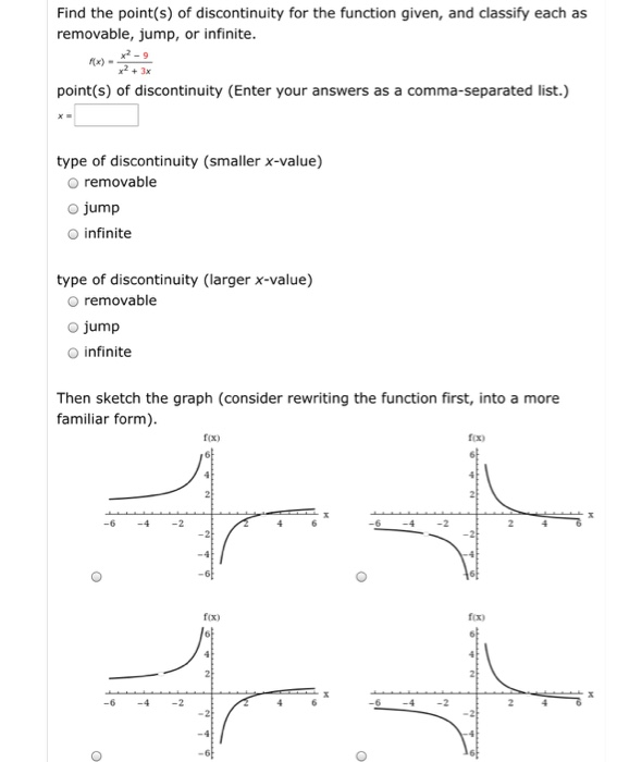 Solved Find the point(s) of discontinuity for the function | Chegg.com