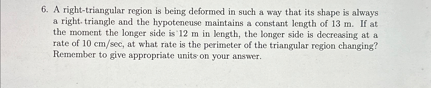 Solved A right-triangular region is being deformed in such a | Chegg.com