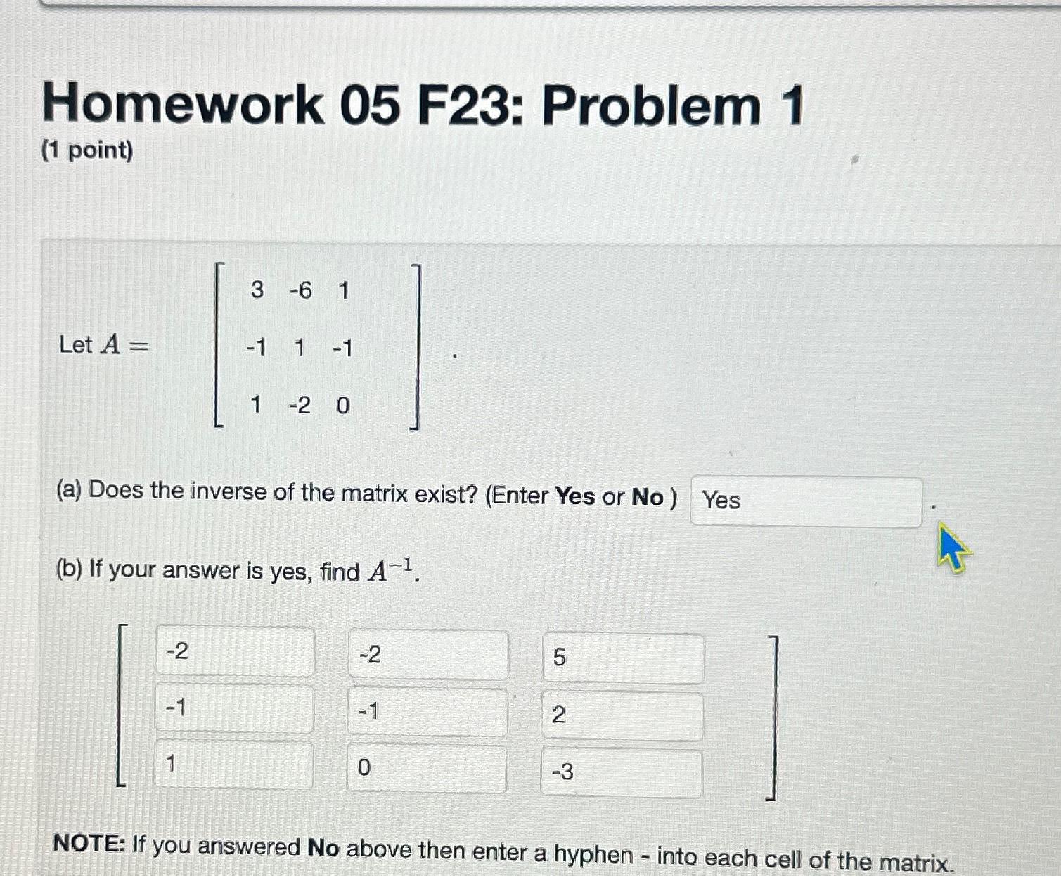 Solved Homework 05 ﻿F23: Problem 1 (1 ﻿point)Let | Chegg.com