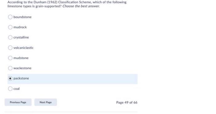 Solved According to the Dunham (1962) Classification Scheme, | Chegg.com
