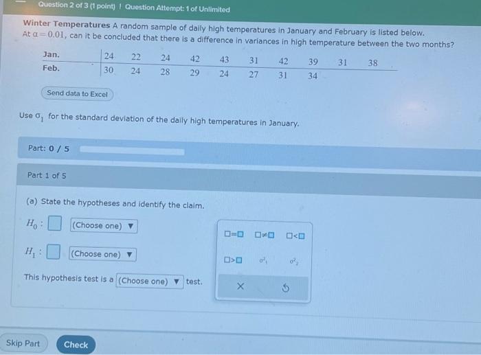Solved Winter Temperatures A random sample of daily high | Chegg.com