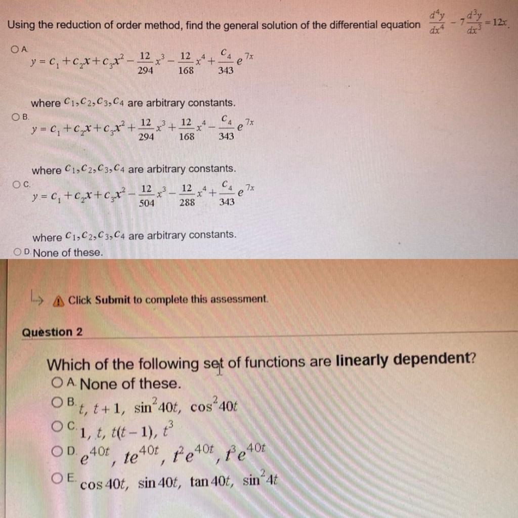 Solved Using the reduction of order method, find the general | Chegg.com