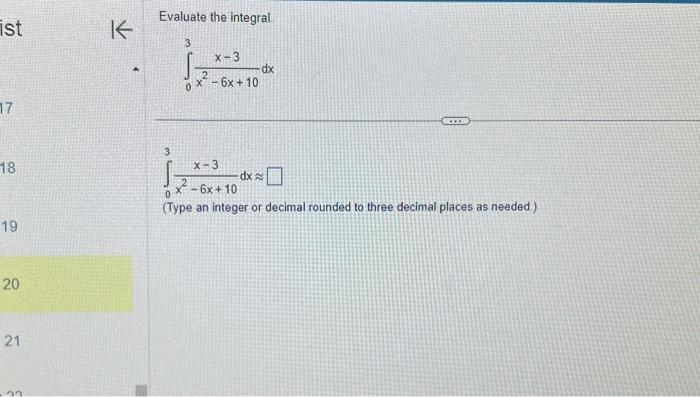 Solved Evaluate the integral. ∫03x2−6x+10x−3dx | Chegg.com