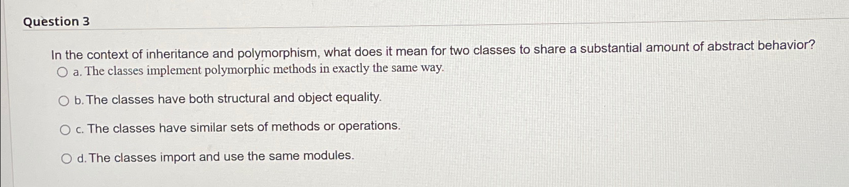 Solved Question 3In the context of inheritance and | Chegg.com