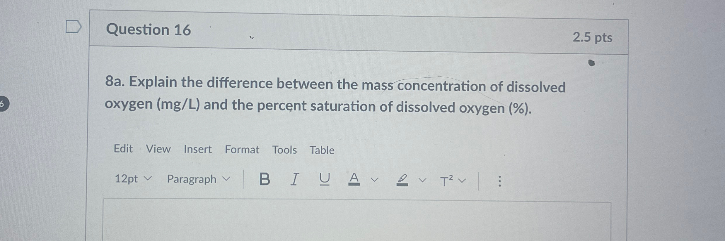 Solved Question 162.5pts8a. ﻿Explain the difference between | Chegg.com
