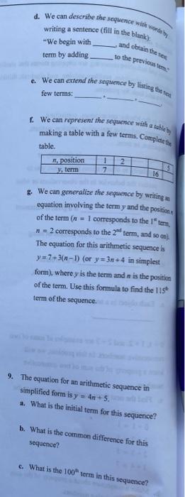Solved with 7. 4, 10, 16, 22, 28, ... is an arithmetic | Chegg.com