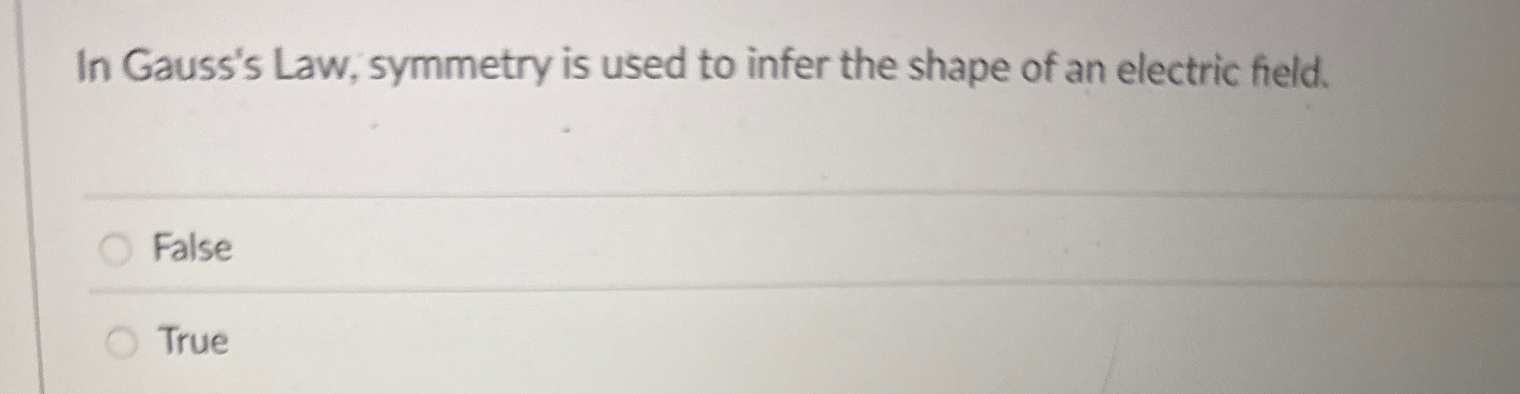 Solved In Gauss's Law, symmetry is used to infer the shape | Chegg.com