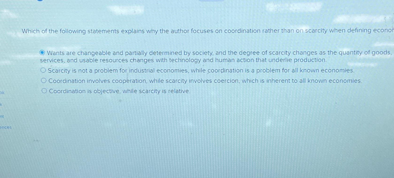 Solved Which of the following statements explains why the | Chegg.com