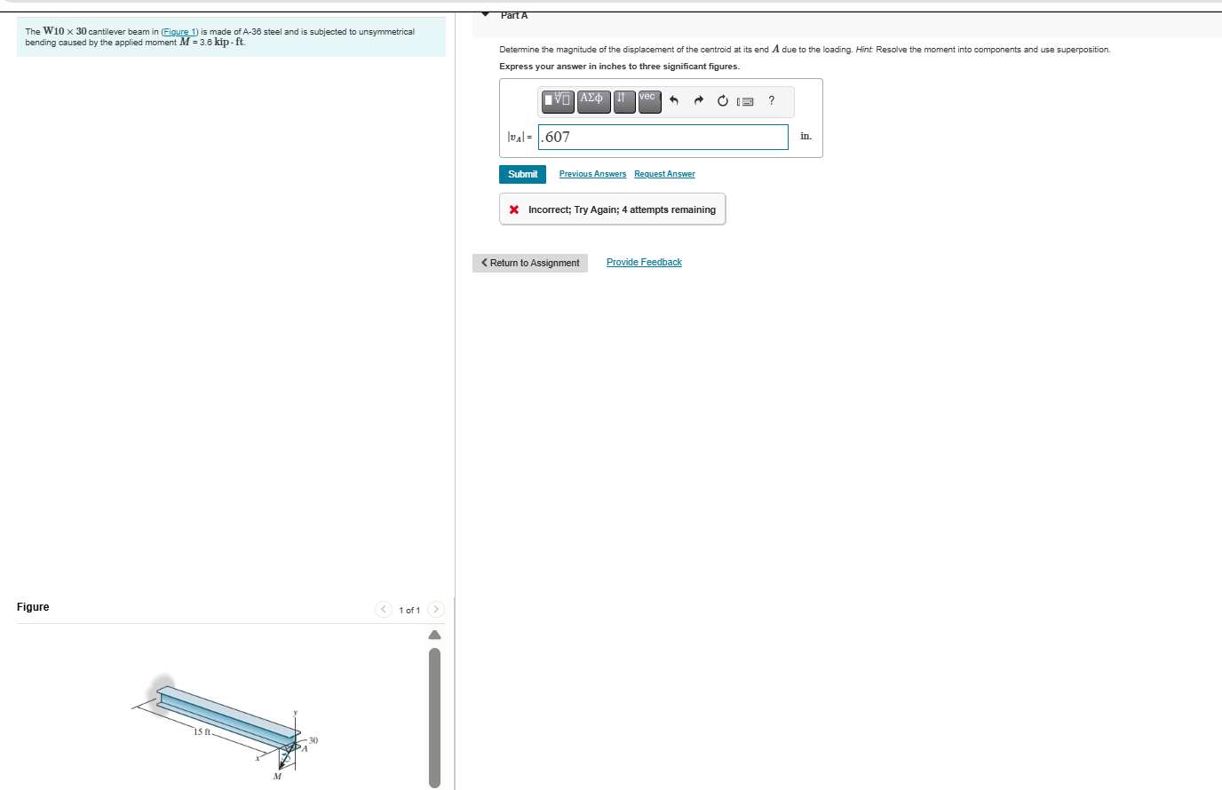 Solved The W10 \( \times 30 \) ﻿cantilever beam in (Figure | Chegg.com