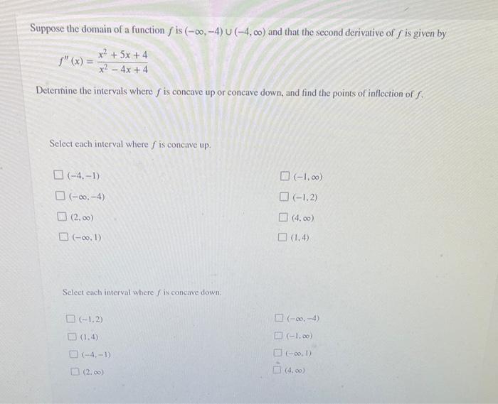 Solved Suppose the domain of a function f is (−∞,−4)∪(−4,∞) | Chegg.com