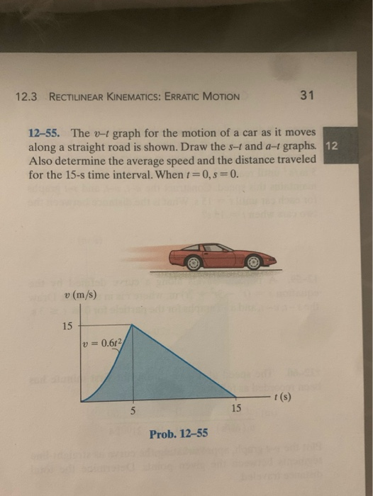Solved 12.3 RECTILINEAR KINEMATICS: ERRATIC MOTION 31 12-55. | Chegg.com