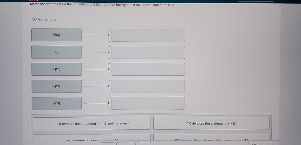 Match the statement on the left with a definition for | Chegg.com