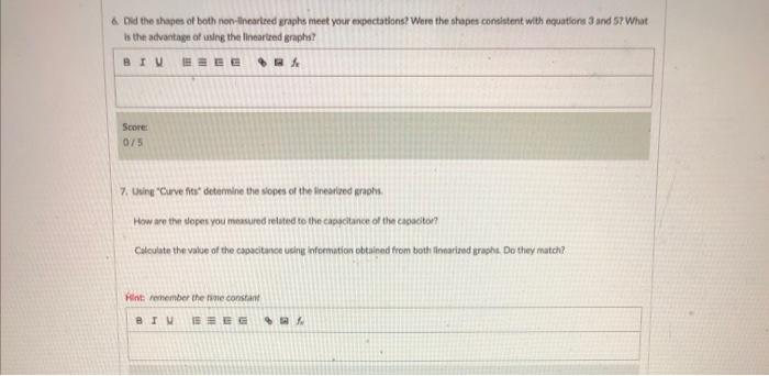 Solved Graph 2 Using equations 4 and 6, create two linearted | Chegg.com