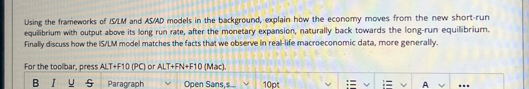 Solved Using the frameworks of ISLM ﻿and ASAD ﻿models in the | Chegg.com