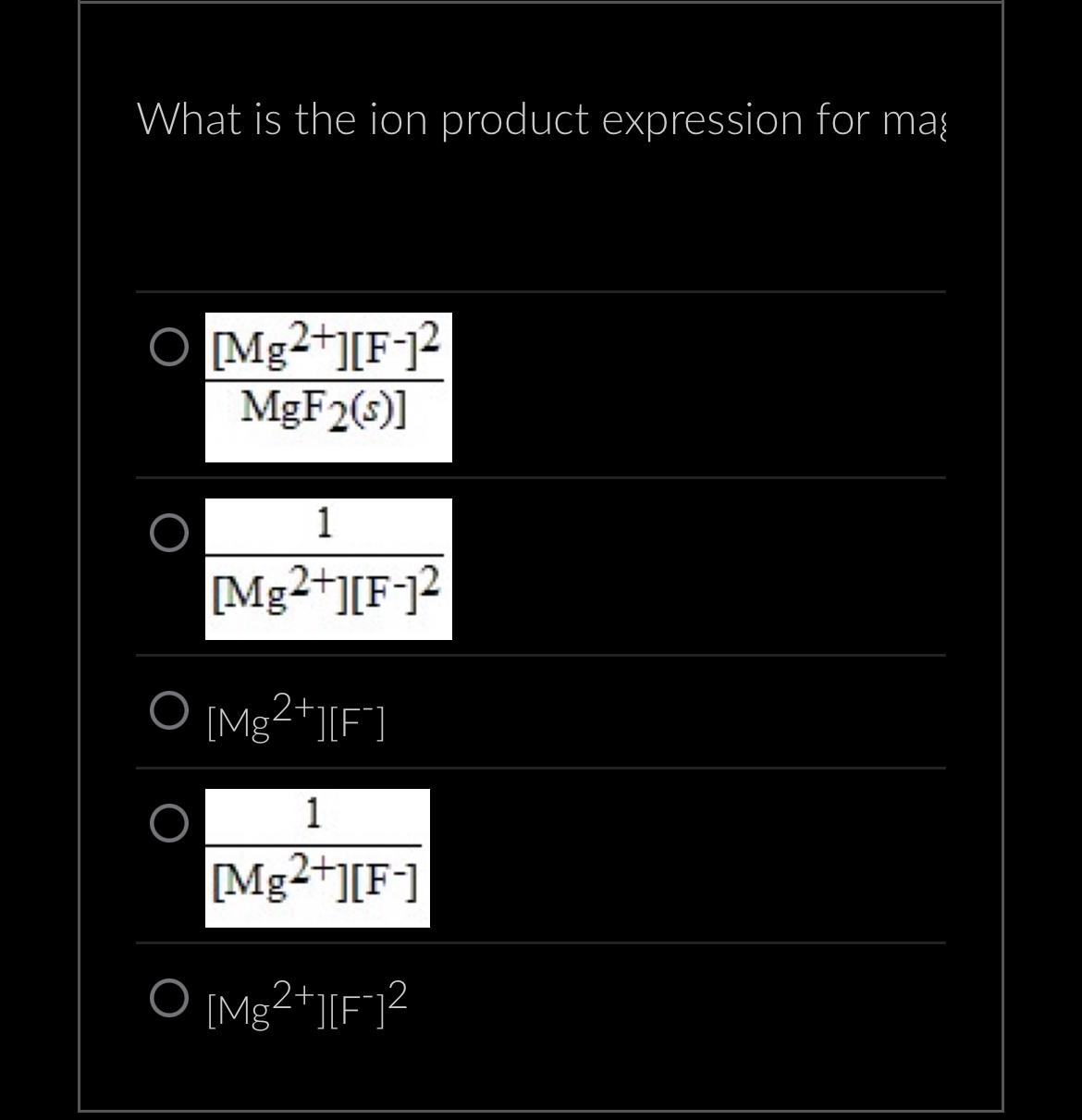 Solved What is the ion product expression for | Chegg.com