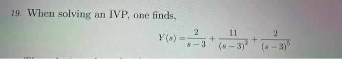 Solved 19. When solving an IVP, one finds, | Chegg.com