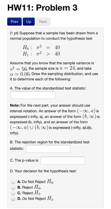 Solved HW11: Problem 3 Prev Up Next (1 pt) Suppose that a | Chegg.com